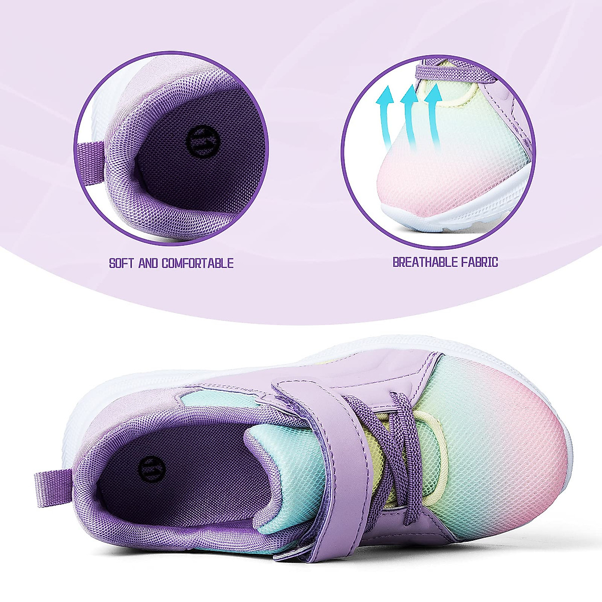 RUNSIDE Toddler Boys Girls Running Shoes Athletic Tennis Sneakers for Kids，Breathable and Lightweight