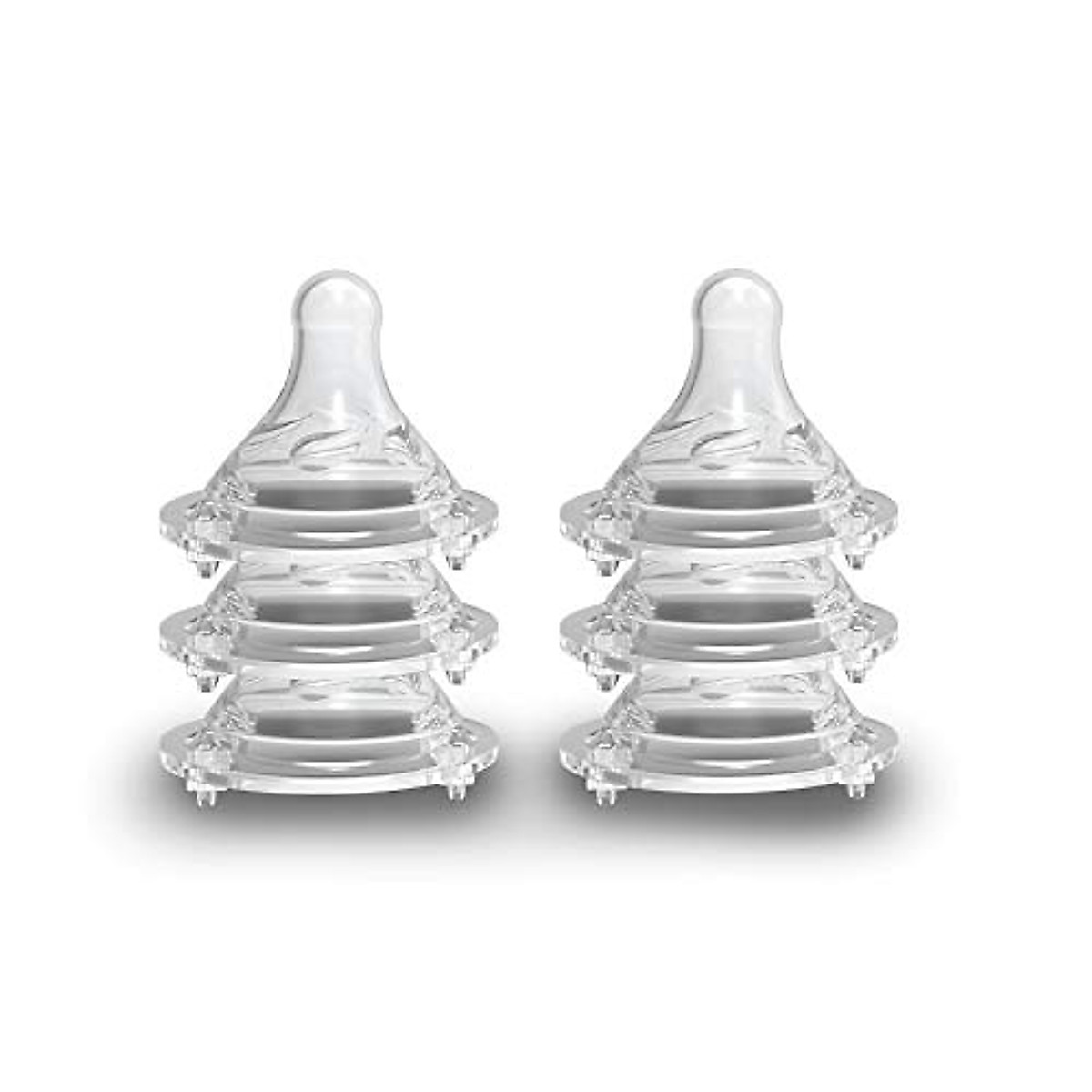 Avima Baby Silicone Nipples for Wide Neck Bottles, Slow Flow 0-6 Months (Set of 6)