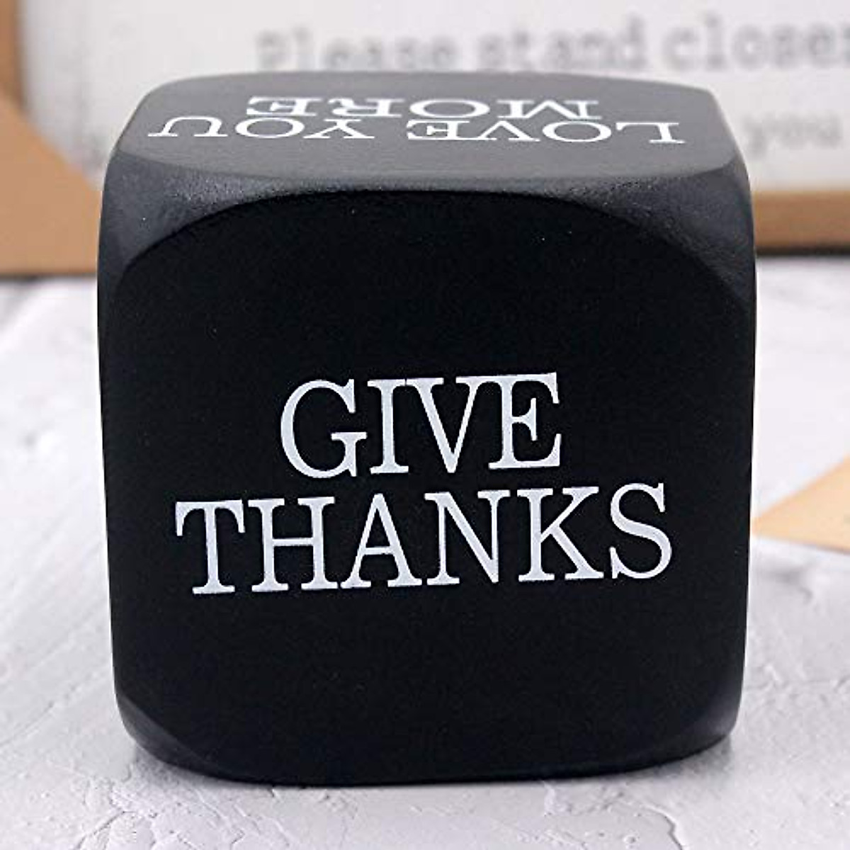 BetyHom Rustic Wood Dice Tabletop Decoration, 4 inch Square (Black)