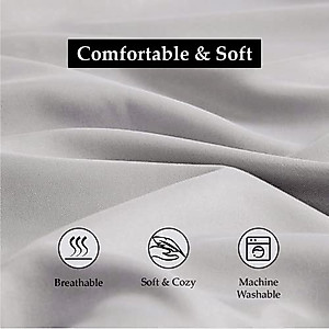 Microfiber Light Gray Pillow Cases Set of 2 King Size Bed Pillow Covers Ultra Soft (20 x 40) Inches Solid Pillowcases with Open Closure, Machine Washable