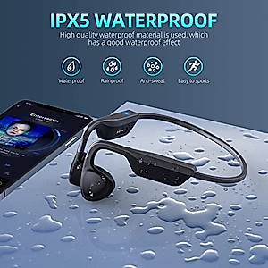 CHENSIVE Bone Conduction Headphones Open Ear Headphones Wireless Bluethooth 5.3 Sport Headphones Waterproof with Microphones for Workouts, Running, Cycling, Driving