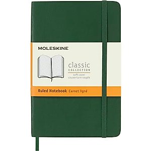 Moleskine Classic Notebook, Soft Cover, Pocket (3.5" x 5.5") Ruled/Lined, Myrtle Green, 192 Pages