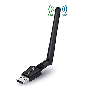 UPTOU 600Mbps USB WiFi Adapter,Dual Band 2.4/5GHz 802.11 ac Wireless Network Adapter for PC,2dBi Antenna WiFi Dongle Supports Windows 10/8/8.1/7/Vista/XP,Mac OS