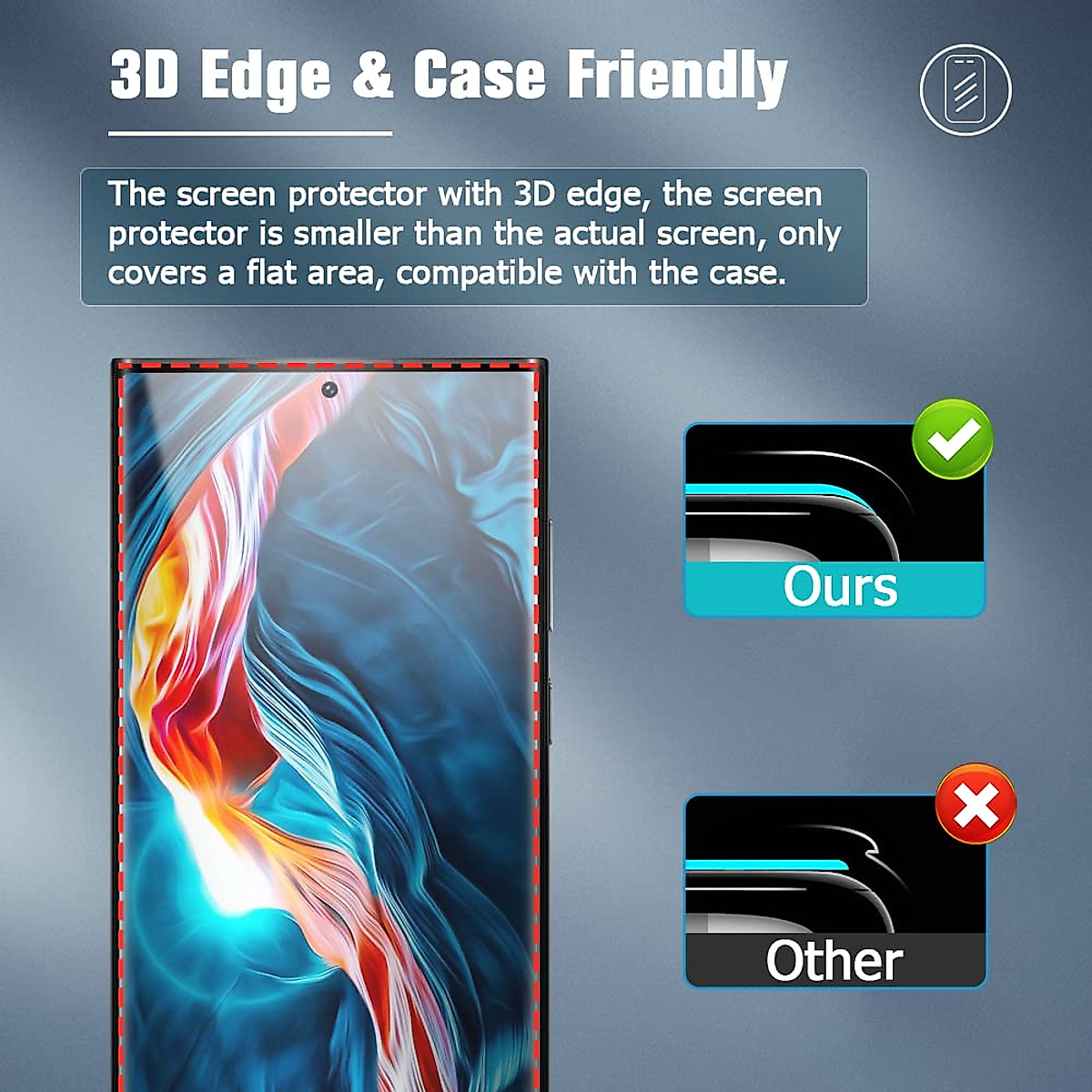 [2+2 Pack] Galaxy S22 Ultra Glass Screen Protector and Camera Lens Protector, 9H Tempered Glass, Fingerprint Unlock, HD Clear, Case Friendly for Samsung Galaxy S22 Ultra Screen Protector (6.8 Inch)