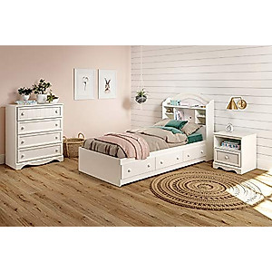 South Shore Savannah Bookcase Headboard, Twin, Pure White