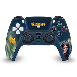Head Case Designs Officially Licensed AMC The Walking Dead Daryl Lurk Daryl Dixon Graphics Vinyl Faceplate Sticker Gaming Skin Decal Cover Compatible With Sony PlayStation 5 PS5 DualSense Controller