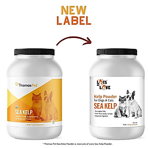 Organic Sea Kelp Powder for Dogs (7 Pounds, 3.2 KG), Iodine for Dog, Thyroid Support for Dog & Cat, Norwegian Kelp Dog Powder Supplement by Lots of Love