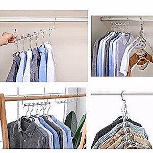 ShopHut Space Saving Metal Hangers Holder Clothing Rack Hanger Multiple Hangers Holder - Magic Space Saver Wardrobe Organiser Hangers - Pack of 4
