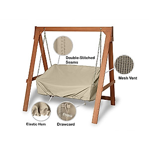 Covermates Swing Cover - Water Resistant Polyester, Double Stitched Seams, Mesh Vent, Seating and Chair Covers, 63W x 26D x 26H, Khaki