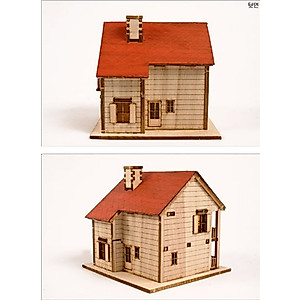 DESKTOP Wooden Model Kit Western House 1 by Young Modeler