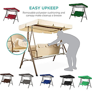 Patio Swing Canopy Waterproof Top Cover Set,210D Oxford Cloth Canopy Cover Universal Garden Swing Seat Canopy Replacement for Garden Patio