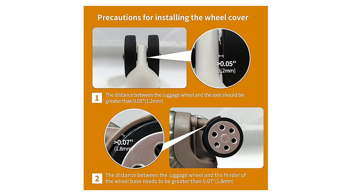Protective Wheels Covers for 8-Spinner Luggage - 9 Pack