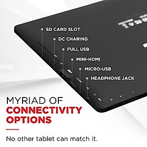 Simbans [3 Bonus Item] TangoTab 10 Inch Tablet 3 GB RAM, 64 GB Disk, Android 9 Pie, Mini-HDMI, Micro-USB, USB-A, Inbuilt GPS, Dual WiFi, Bluetooth, IPS Screen, Dual Camera Computer PC - TC93