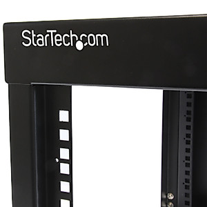 StarTech.com 4-Post 8U Hinged Wall-Mount Network Rack, 19" Open Frame Server Rack with 19.8in Mounting Depth, Wall Mount Swing Out Data Rack for IT / AV / Computer Equipment, TAA (RK819WALLOH)