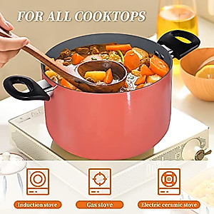 Flamingpan 8-Piece Nonstick Pots and Pans Sets,Kitchen Cookware with Ceramic Coating,Dishwasher Safe,Frying Pan Set with Lid, Induction pans set,Pot and Pan Set with Clearance,Suitable for Any Cooktop