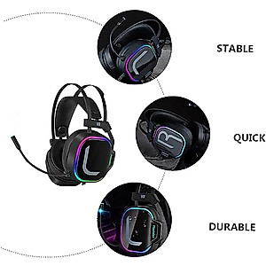 PATINS Wireless Gaming Headset Headset Headset Wired Noise Cancelling Headphones Black Headphones Cord Headphones Laptop Headphone Single Sided Computer Headphone Earbuds Light