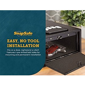 SnapSafe 1 Gun Keypad Vault – Keypad Handgun Vault Safe for Your Pistol and Valuables – 4-6 Keypad Entry with Backup Key – Black, Measures 12 (H) x 8.1 (W) x 5.25 (D) Inches – Item 75433