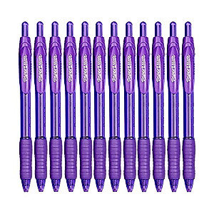 Paper Mate Profile Retractable Ballpoint Pens, Bold Point 1.4mm (12-Pack-Ballpoint, Purple)