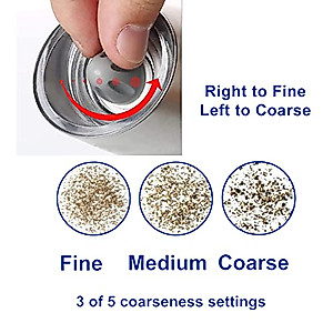 Gravity Electric Salt and Pepper Grinder with blue LED Light, Automatic Pepper and Salt Mill with Adjustable Coarseness, One Hand Operated Stainless Steel with Bush, Housewam Gift Yimilife