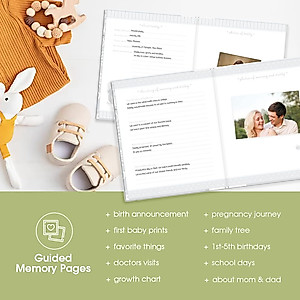 Lil Peach First 5 Years Dream Big Wordplay Baby Memory Book, Gender-Neutral Baby Keepsake for New and Expectant Parents, Pregnancy And Milestone Journal, Gray