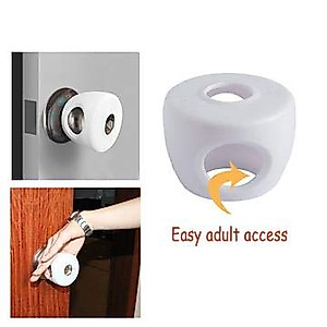 (4 Pack) KinderGard Baby Safety Door Knob Covers to Child Proof Doors Easy Installation,Toddler,Child,Accident, Lock, Universal,Cover,Protection, Babyproofing, Works with All Knobs up to 2 ¼ inches
