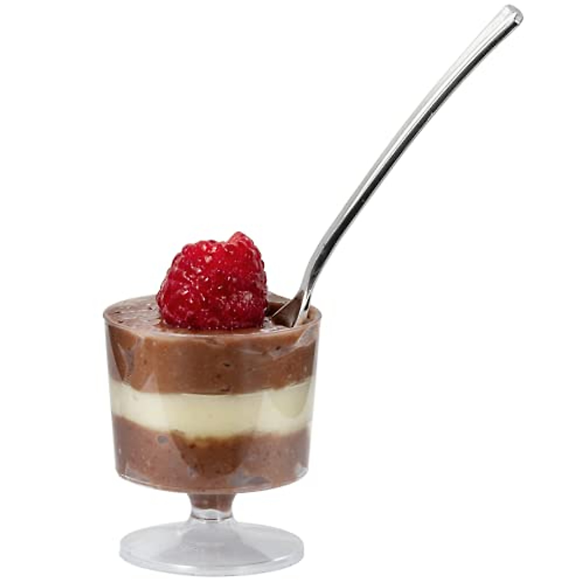 Exquisite Mini Dessert Cups With Spoons 200 Pcs I Serves 100 I Disposable Mini Plastic Mousse Cups With Spoons For Mini Dessert I 2 Oz Small Dessert Cups with Spoons I Clear Dessert Cups With Spoons