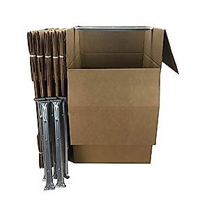 Amazon Basics Wardrobe Clothing Moving Boxes with Bar - 20" x 20" x 34", 6-Pack