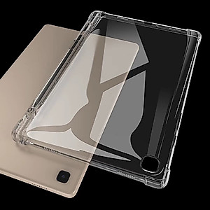 Arlgseln Clear TPU Protective Case for Galaxy Tab S6 Lite 10.4 inch 2020/2022/2024 SM-P610/P615/P613/P619/P620/625/P627 with Side S Pen Holder,Slim Transparent Shockproof Cover+Pencil Holder (SM-P610)