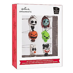 Hallmark Disney Tim Burton's The Nightmare Before Christmas 1" Miniature Shatterproof Christmas Ornaments, Set of 6 Mini Ornaments, Shatterproof