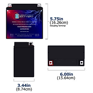 Mighty Max Battery YTX14-BS Replacement for Honda 650cc TRX650 FourTrax Rincon Std. 2005