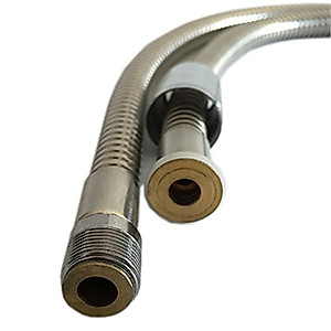 Weirun Kitchen 59-Inch or 150CM Pull Down Sink Faucet Replacement Pull Out Spray Head Hose Stainless Steel, Brushed Nickel