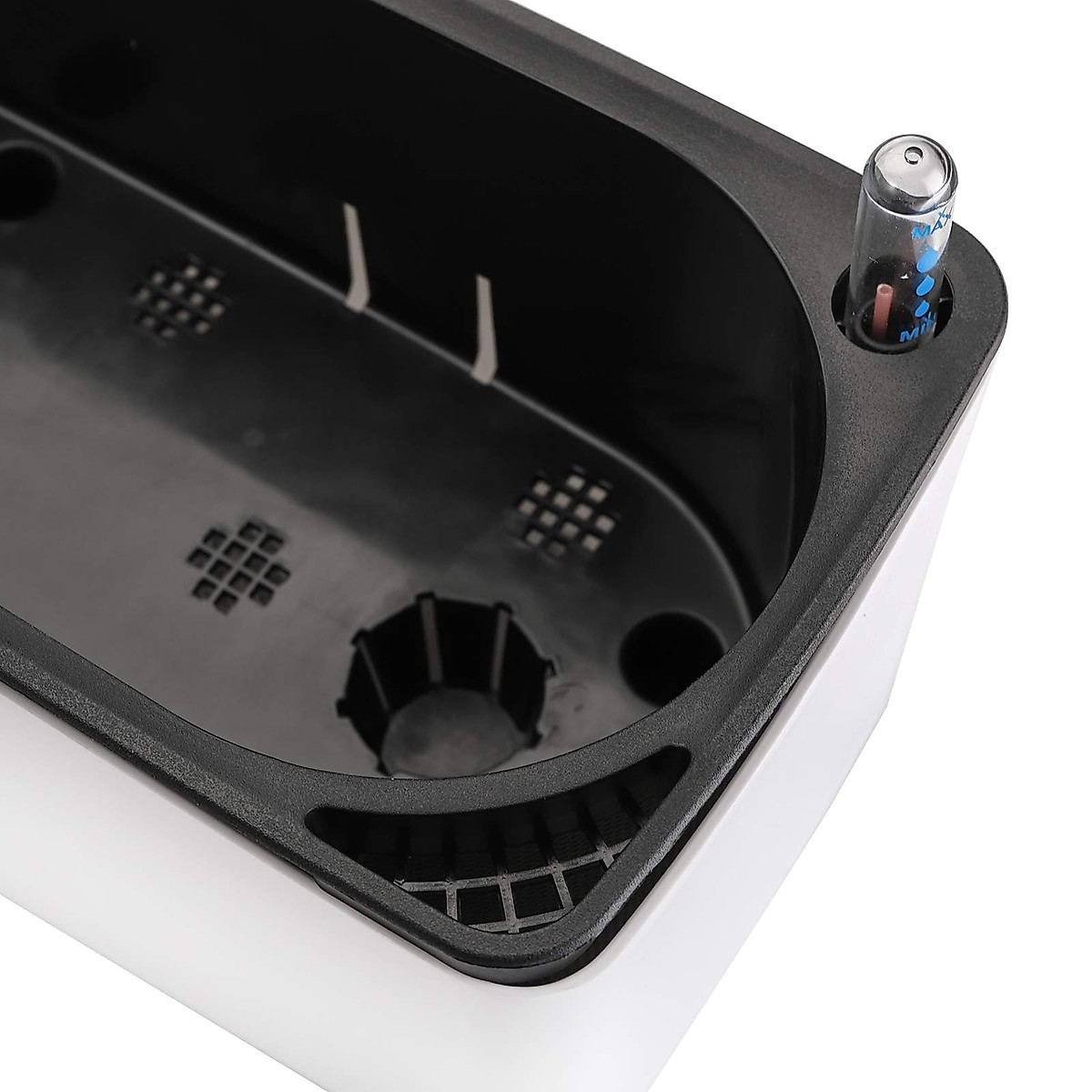 Fasmov 2 Pack Rectangle Self Watering Planter with Water Level Indicator, 16x 5.5 Inch Window Gardening Box, Decorative Planter Pot for All House Plants Flowers Herbs, Decorative Planter Pot