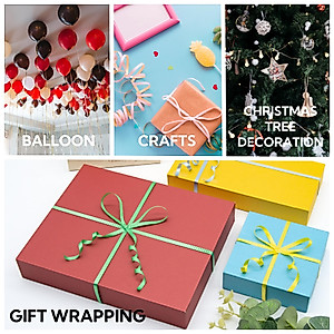 HimBen 500 Yards 3/16" Crimped Curling Ribbon White, Balloon String Curly Ribbon 1 Roll for Gift Wrapping, Birthday Wedding Party Festival Decoration, Baby Shower, Art Crafts, Florist Flowers