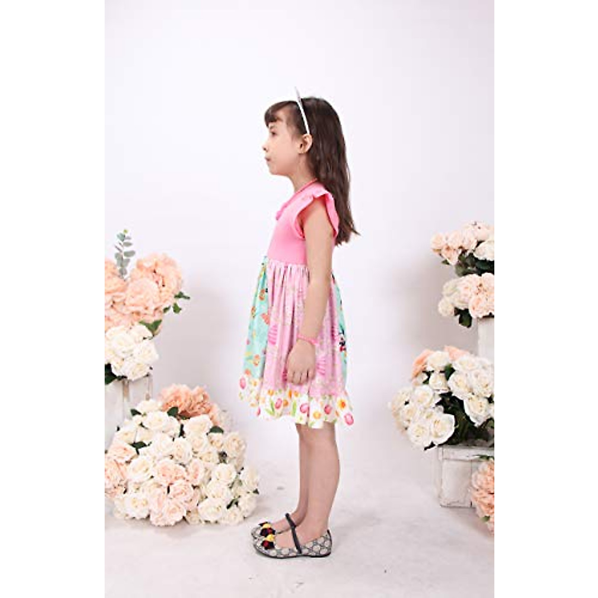 Baby Girls Spring Easter Minnie Mouse Panel Twirl Dress Pink Mint 18-24M/XS