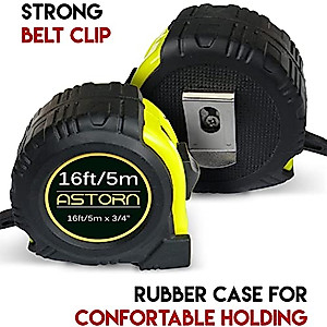 Astorn Metric Tape Measure 16ft/5M Retractable - Clear, Easy to Read Measuring Tape for Adults & Kids - Cinta Metrica Profesional Measurement Tape for Contractors & DIY