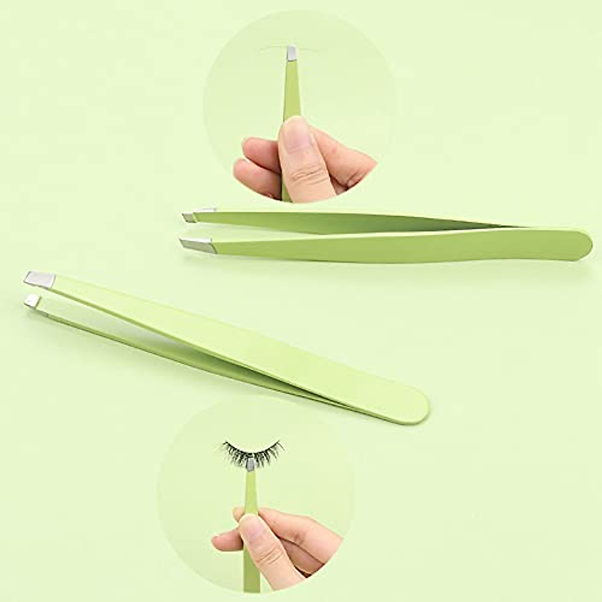 Precision Slant Tweezers for Eyebrows, Facial Hair & Ingrown Hair Removal