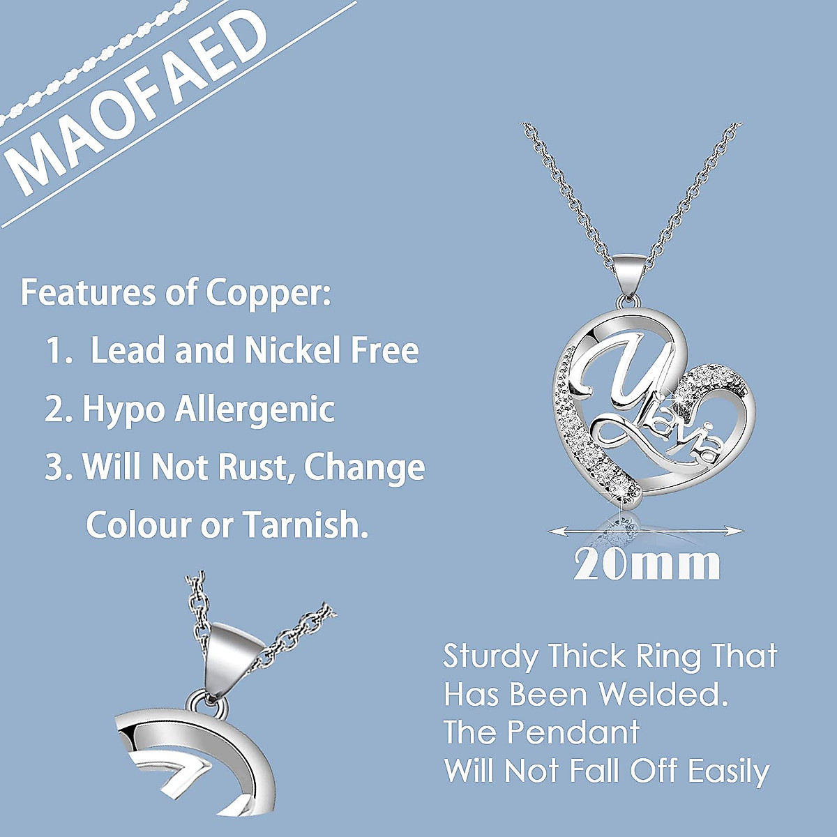 MAOFAED Yiayia Gift Grandmother Gift Mother’s Day Gift Yiayia Jewelry Grandma Necklace Birthday Gift For Grandma (yiayia necklace silver)