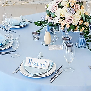 Spakon 20 Pack Reserved Signs 2.17 x 6 Inch White Blue Paper Reserved Table Signs for Wedding Christmas Party Restaurant Receptions Events Business Birthday Party