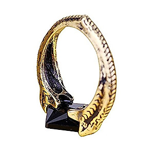 Horcrux Sorcerer's Stone Ring Crystal Resurrection stone ring Deathly Horcruxes Retro Bronze (Black)