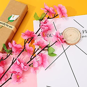 Asdomo 10PCS Artificial Cherry Blossom Branches Silk Spring Peach Blossom Fake Flowers Arrangements for Home Wedding Decoration