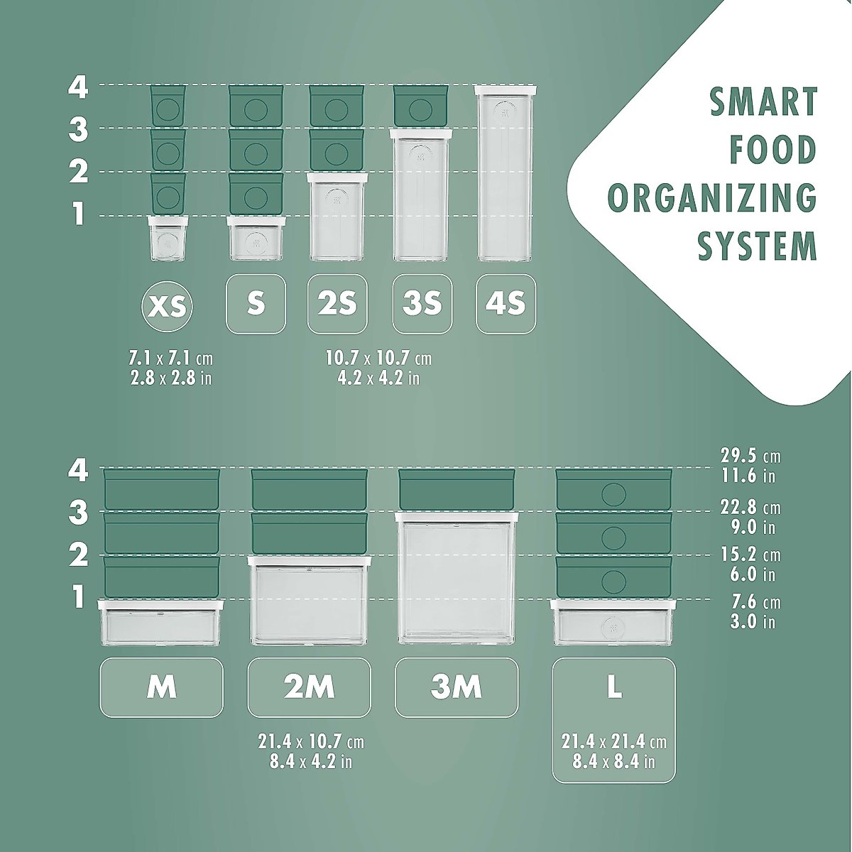ZWILLING FRESH & SAVE CUBE Box, size S, modular & stackable container, airtight & vacuumable storage, dishwasher friendly, transparent