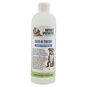 Nature's Specialties Silk-N-Finish Leave-in Dog Conditioner Gel for Pets, Natural Choice for Professional Groomers, Helps Create Brilliant Sheen, Made in USA, 16 oz