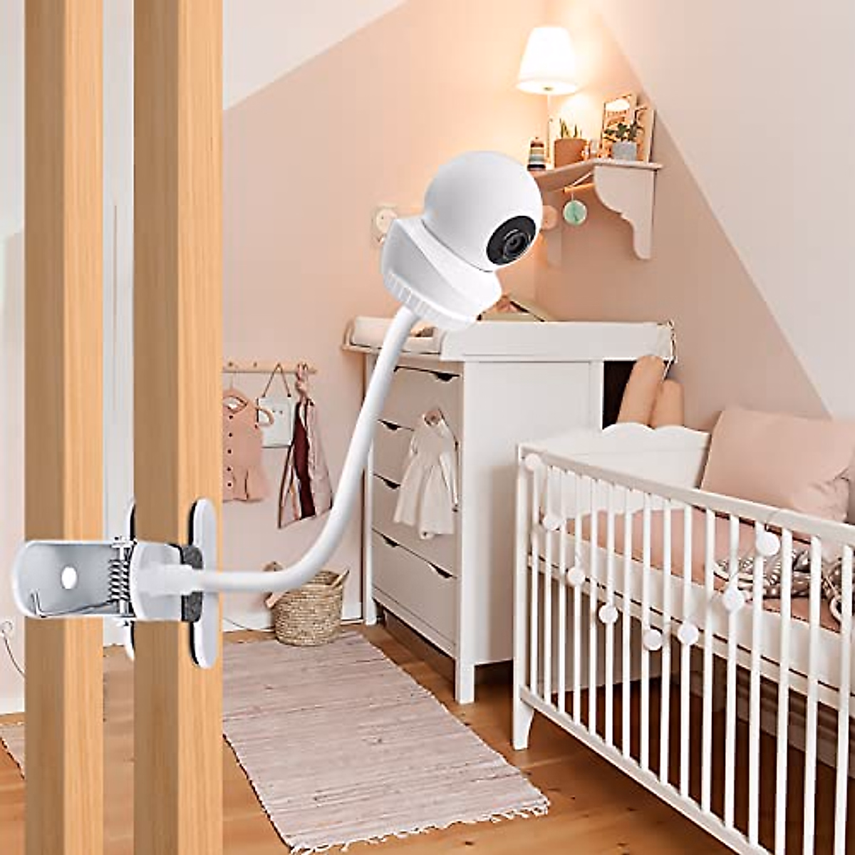 AOZTSUN Baby Monitor Mount Compatible with Babysense HD S2/ V43 Baby Monitor and Other Baby Monitor with 1/4 Threaded Hole 15.7 inches Flexible Clip Clamp Mount Long Gooseneck Arm