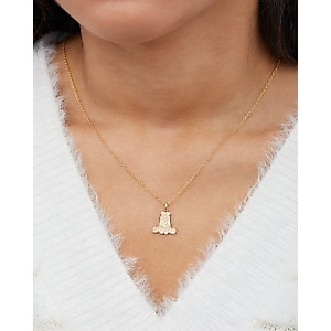 Disney Winnie the Pooh 10KT Yellow Gold Winnie the Pooh Necklace, 18 Inch Chain; Jewelry for Women