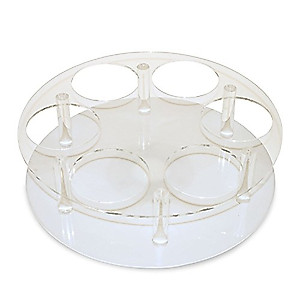SOURCEONE.ORG Source One Deluxe Clear Acrylic 6 Wine Bottle Rotating Lazy Susan Counter Top Perfect for Bottles of Wine, Champagne, Sparkling Cider and Water
