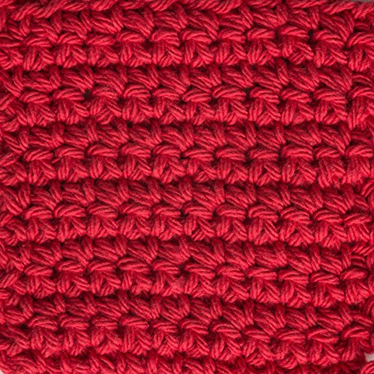 Lily 10201818705 Sugar 'N Cream Super Size Solid Yarn, 4oz, Gauge 4 Medium, 100% Cotton - Red - Machine Wash & Dry,Big Ball