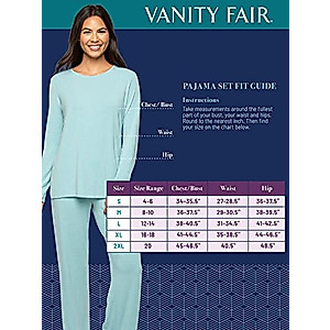 Vanity Fair Women's Beyond Comfort Modal Pajama Set (Short & Long, Long Sleeve-Black, Medium