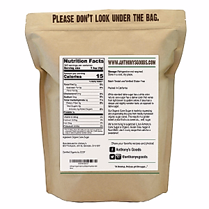 Anthony's Organic Cane Sugar, 3 lb, Granulated, Gluten Free & Non GMO