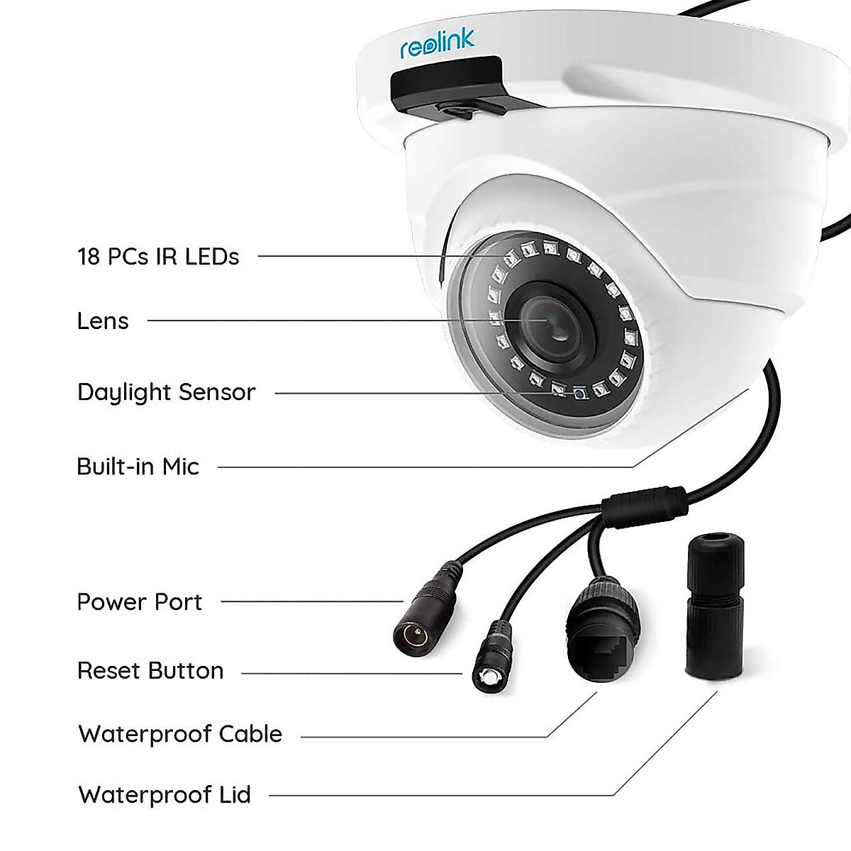 Reolink 4MP PoE Security Camera System Bundle, 8pcs 4MP IP Cameras, a 8CH NVR Pre-Installed with 2TB HDD(Include 4 x 18M Cat5 Cable)