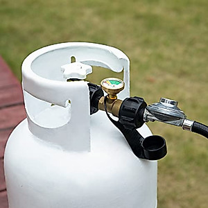 GASPRO Propane Tank Gauge Level Indicator, Accurate Propane Gauge for Propane Tanks, Cylinder, RV Camper, Propane Heater, Fire Pit, Gas Grill and More, Tool-Free Installation, Solid Brass